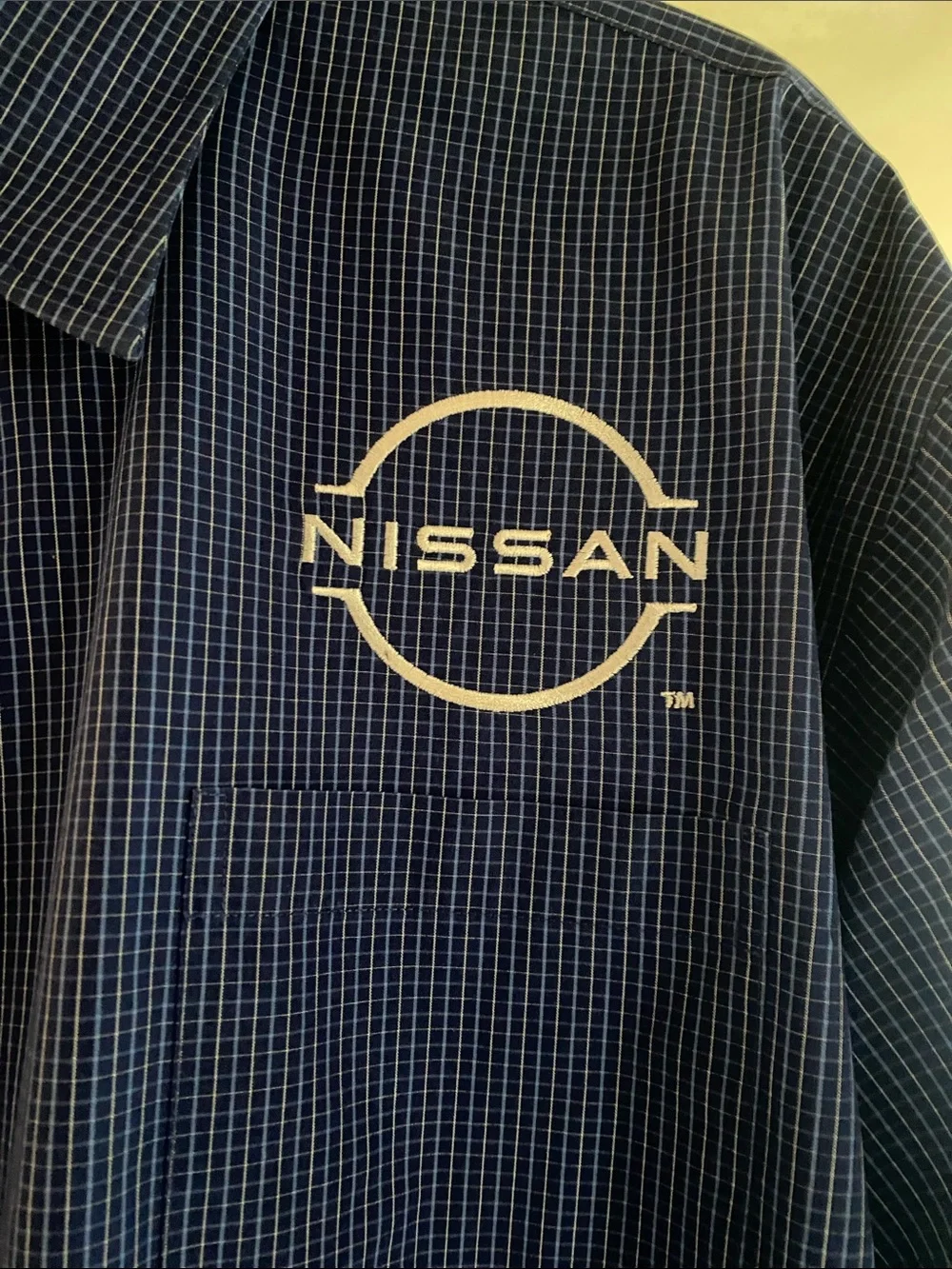 Lands' End | Shirts | Lands Endnissan Logo Navy Buttonup Work Shirt ...